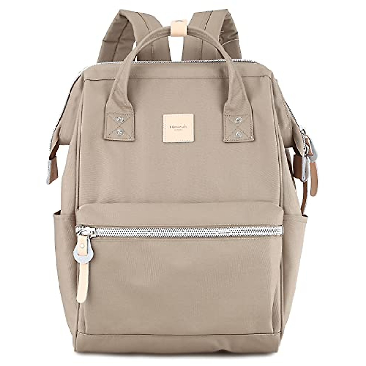 himawari Laptop Backpack for Women&Men Travel Backpack With USB Charging Port Large Business Bag Water Resistant College Bag Computer Bag Doctor Bag (1881-Khaki, Regular)