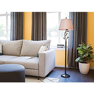 Kenroy Home 32240ORB Ashlen Floor Lamp with Oil Rubbed Bronze Finish, Rustic Style, 58.75" Height, 15" Width, 15" Depth