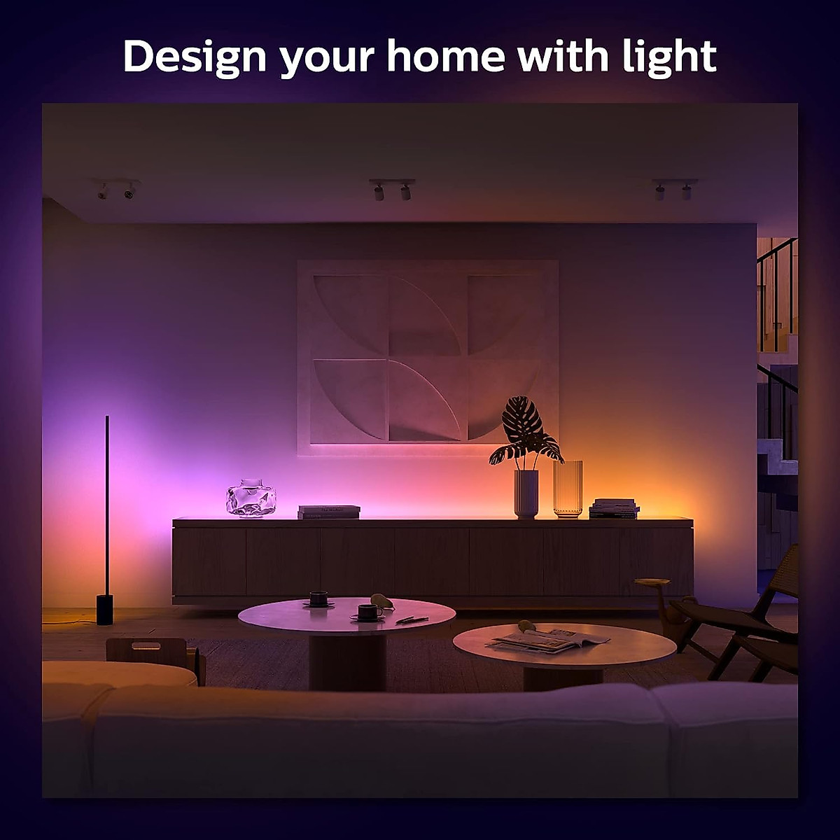 Philips Hue Gradient Ambiance Lightstrip (2m/6ft Base Kit with Plug), Flowing Multicolor Effect, Works with Amazon Alexa, Apple Homekit and Google Assistant, Bluetooth Compatible