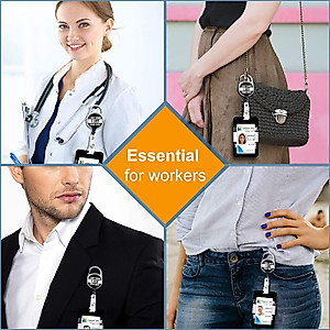 Plifal Badge Holder with Retractable Reel, Funny Fun ID Name Tag Work Badge Clip Heavy Duty Vertical Card Protector Cover Case for Work Office Nurse Medical Student Teacher Women Gift