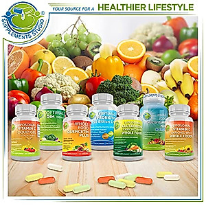 Vegan Whole Food Multivitamin with Iron, Daily Multivitamin for Women and Men, Made with Fruits & Vegetables, B-Complex, Probiotics, Enzymes, CoQ10, Omegas, Turmeric, Non-GMO, 180 Count