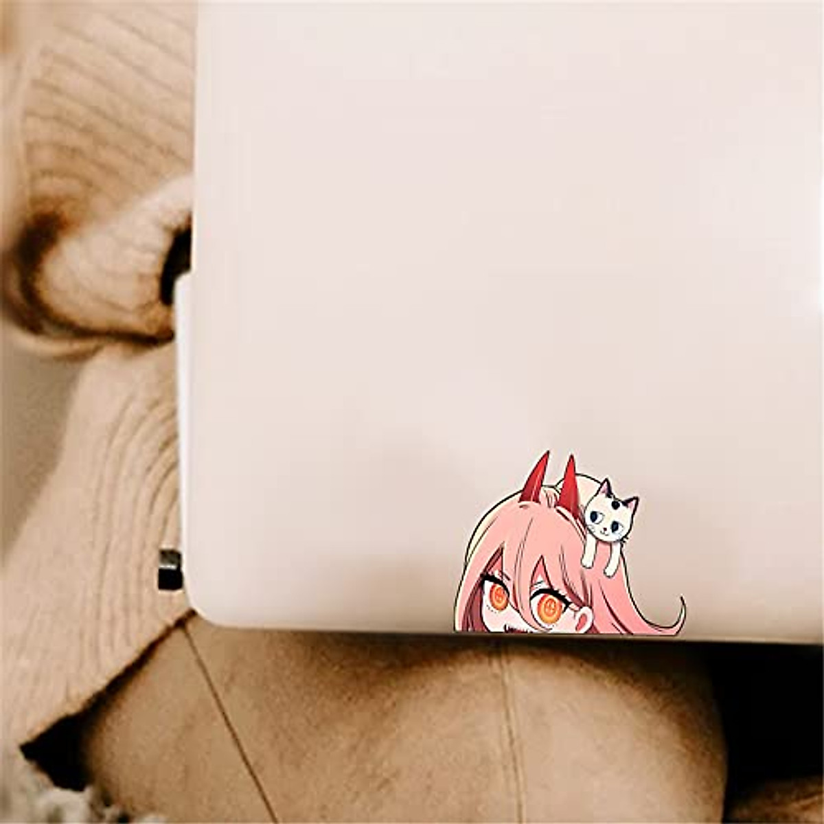 Power Car Sticker Cute Decal Chainsaw Man Vinyl Sticker for Cars/Laptops