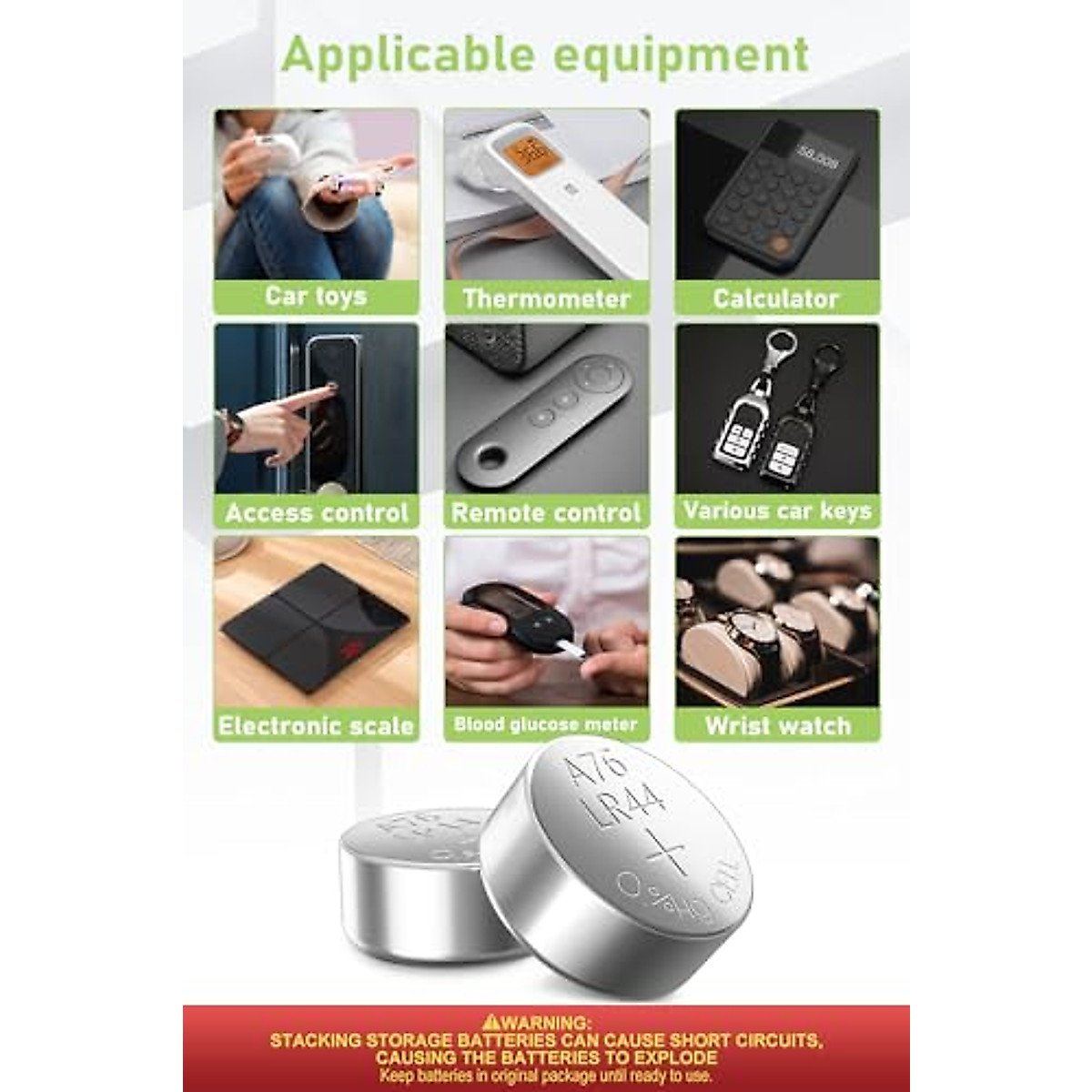 POWEROWL High Capacity LR44 Batteries 40 Pack, L1154F AG13 357 303 SR44 A76 Premium Alkaline Battery 1.5V Button Coin Cell Batteries