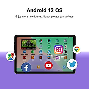 ALLDOCUBE Android 12 Tablet 10.4 Inch Octa Core 2K Resolution FHD Tablets 64GB Storage 5G WiFi Bluetooth 5.0 GPS 5MP+8MP Camera iPlay50
