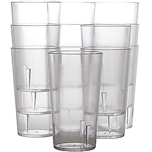 Avant Grub Restaurant Grade, BPA Free Clear Plastic Drinking Cup 12pk. Break Resistant Glasses Are Reusable, Stackable and Shatterproof, Clear, 12.0 oz