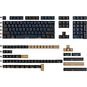 Fogruaden PBT Blue Samurai Keycaps, 170 Keycap Set Double Shot Keycaps, Cherry Profile, Custom Keycaps for Cherry Gateron MX Switches Mechanical Keyboard