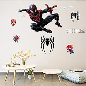 Spiderman Wall Decals Children's Wall Stickers for Kids Bedroom Living Room Playroom Nursery Wall Decoration DIY Assemble Self-Adhesive PVC (15.7 X 23.6 in）