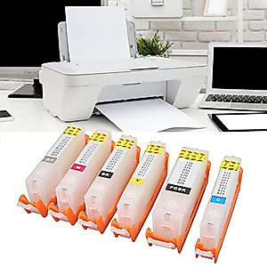 FTVOGUE 5PCS Ink Cartridge, Reusable Printing Ink Cartridge PGBK BK C M Y 5 Color for Printing (770-771)