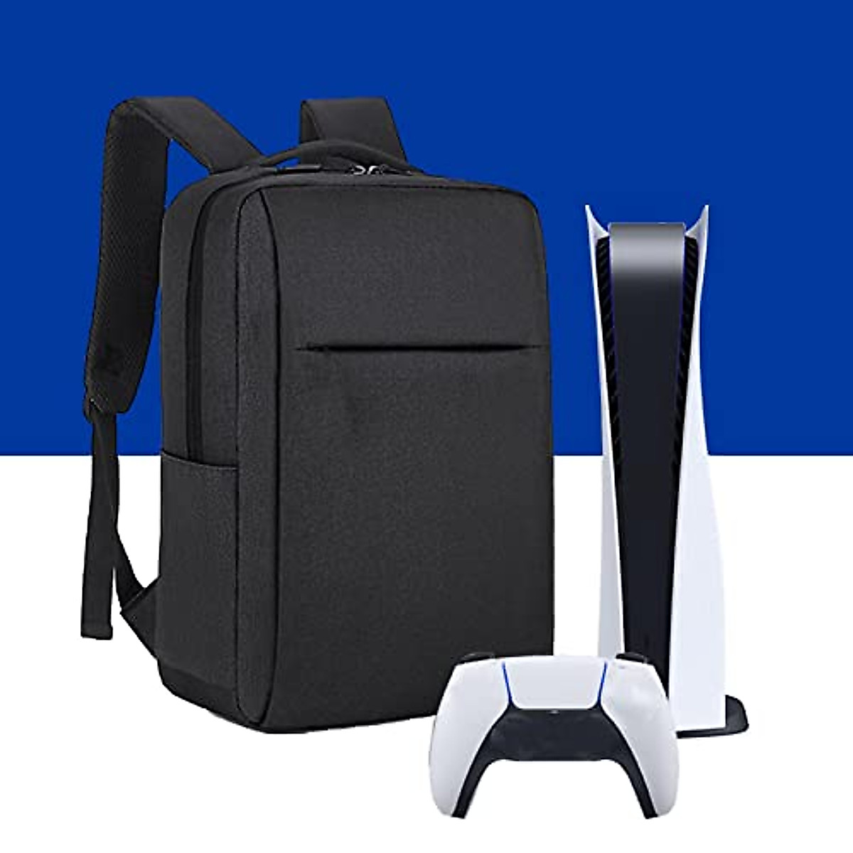 Bzdzmqm Travel Storage Handbag Backpack for Ps5 Console Protective Luxury Bag Handle Bag for Ps5 Set, Travel Carrying Case Travel Bag for Games Console /Controllers, Game Cards, Hdmi and Accessories