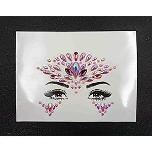 face jewels festival for women mermaid purple face gems glitter halloween Rhinestone Face tattoo Eyes face body temporary tattoos for edm music festival (S056)