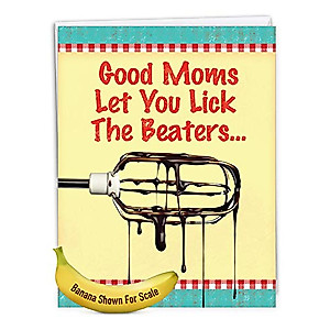 NobleWorks - Birthday with Envelope 8.5 x 11 Inch, Design Greeting Card for Relative Happy Birthday Greetings - Lick Beaters Birthday Mother J9866BMG