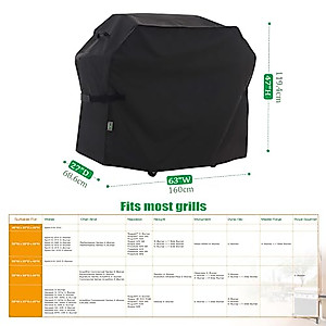 F&J Outdoors Waterproof Anti-UV 3-4-5-6 Burner (+1 Side Burner) Gas BBQ Grill Cover, 63Wx27Dx47H in