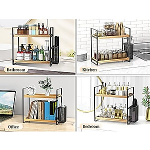 LEMIKKLE Bathroom Countertop Organizer, Bathroom Counter Perfume Tray and Vanity Organizer,Skincare Organizers for Vanity with Basket,Storage Organizers for Bathroom, Kitchen, Dresser