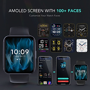 SKG Smart Watch Make/Answer Call for Men Women, GPS Fitness Tracker with 100+ Sports, SpoO2 Heart Rate Sleep Stress Monitor, IP68 Waterproof, 1.78" AMOLED Smartwatch for Android iOS iPhones, V9