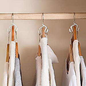 Woonsoon Clothes Hanger Connector Hooks, 40PCS Sturdy Mini Cascading Hanger Hooks, Thickened 20lbs Space Saving Closet Hanger