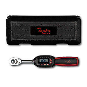 Tapha Tools 3/8 inch Digital Torque Wrench 3.1-62.7 ft-lbs (4.2-85 N-m) Torque Range, Accurate to ±2% Dual Direction, LED and Buzzer Notification, Preset Memory, ISO 6789, Calibrated (WP3N-T085BN)