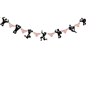 Nenluny Glittery Bachelorette Party Banner Rose Golden Hen Party Banner Sign Bridal Shower Photo Props Decoration Supplies