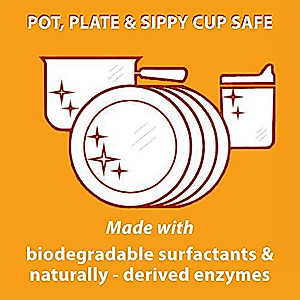 Lemi Shine Natural Concentrated Liquid Dish Soap - Hard Water Stain Remover - Wash Away Bacteria, Fresh Lemon Scent, 22 Fluid Ounces (Pack of 3)