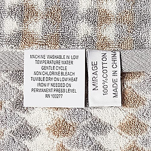 Violet Linen Mirage Pattern, 100% Terry Plush 600 GSM Cotton Super Soft Highly Absorbent Jacquard Fashion Towel, Premium Hotel & Spa Quality, 20 Inch X 30 Inch, Taupe-Set of 2 Hand Towels, 20" X 30"