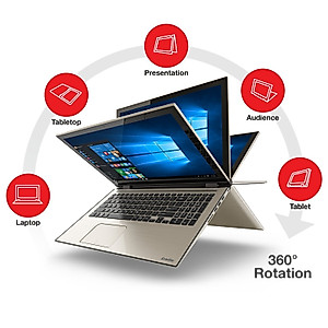 2016 Generation Toshiba Satellite Fusion 15.6" 2-in-1 Convertible Full HD IPS Touchscreen Laptop, Intel Core i7-6500U, 8GB RAM, 256GB SSD, HDMI, Backlit Keyboard, Webcam, Windows 10