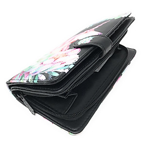 Shag Wear Unicorn Large Animal Wallet for Women or Teen Vegan Faux Leather 7" Black