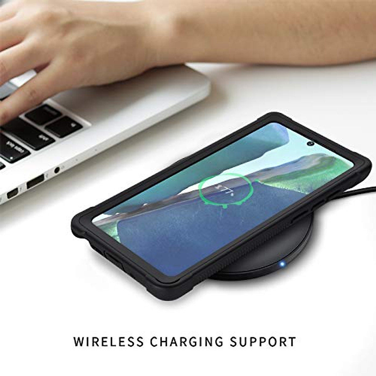 seacosmo Note 20 Case 5G, [Shock Absorption] Full-Body Protective Clear case with Built-in Screen Protector, Dual Layer Bumper Cover Hybrid Phone Case for Samsung Galaxy Note20, Black