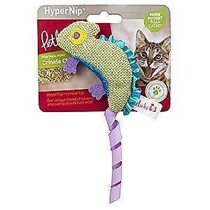 Petlinks HappyNip Crinkle Chameleon Cat Toy, Contains Silvervine & Catnip - Green, One Size