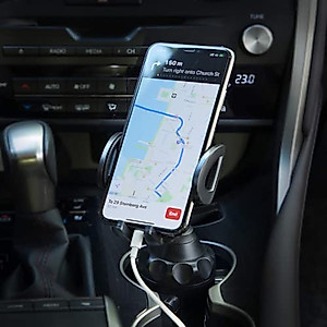 TOPGO Cup Holder Phone Mount, Cup Phone Holder for Car [Secure & Stable] Cup Holder Phone Holder Cell Phone Automobile Cradle for iPhone 14, Samsung and More Smart Phone -Black