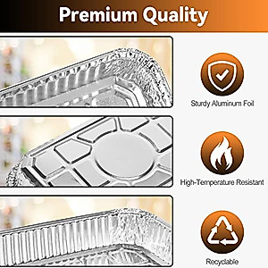 SHINESTAR 40-Pack Drip Pans for Weber, Grill Accessories for Weber Genesis, Spirit, Q Series, Disposable Aluminum Foil Grease Tray Liners, 8.5 x 6 Inch