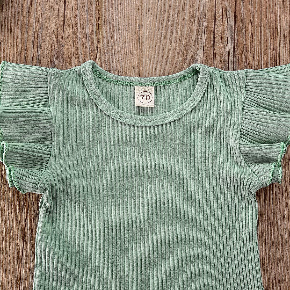 CIYCUIT 3Pcs Newborn Baby Girl Summer Clothes Ruffle Romper Bodysuit + Shorts + Headband Outfits Green 3-6 Months