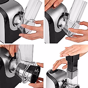 Homdox Electric Cheese Grater, Professional Electric Slicer Shredder, 150W Electric Gratersr/Chopper/Shooter with One-Touch Control | 5 Free Attachments for fruits, vegetables, cheeses