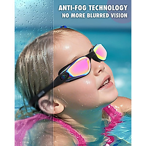 Aegend Kids Swim Goggles, Pack of 2 Swimming Goggles for Children Boys & Girls Age 3-14