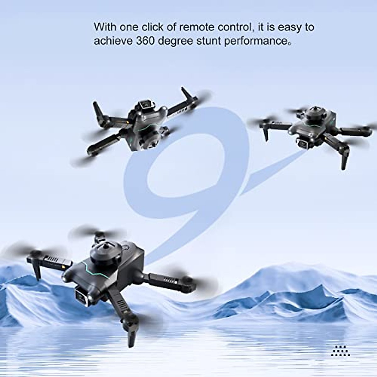 S96 Foldable Drone with 4K HD Dual Camera, Mini WIFI Drone RC Quadcopter Support APP Control, Trajectory Flight, Altitude Hold, 360° Flip, Obstacle Avoidance, for Kid Adult