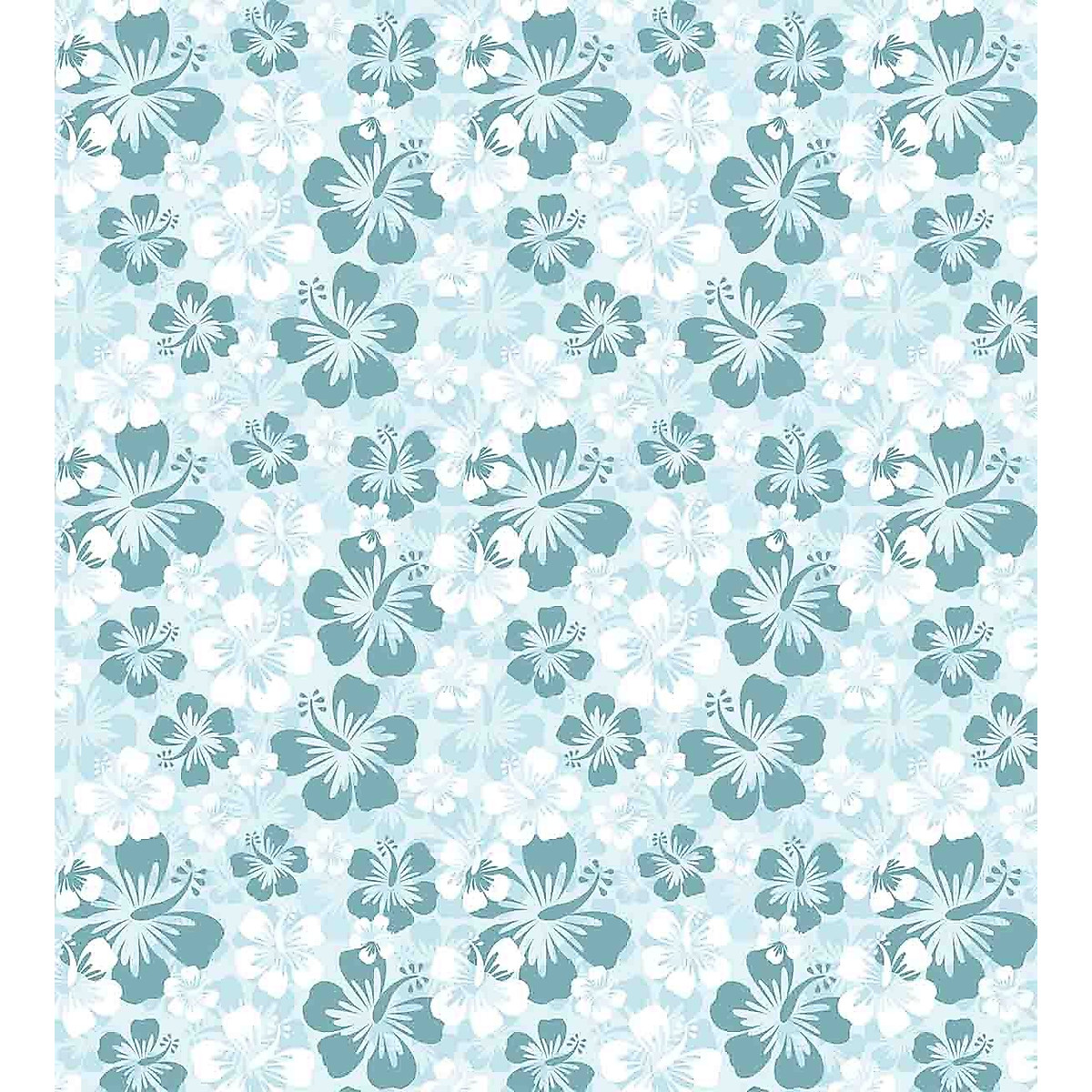 Ambesonne Hawaiian Duvet Cover Set, Rainforest Sea Coasts Palm Trees Happy Times Simple Monochromic Art, Decorative 3 Piece Bedding Set with 2 Pillow Shams, Queen Size, Blue White