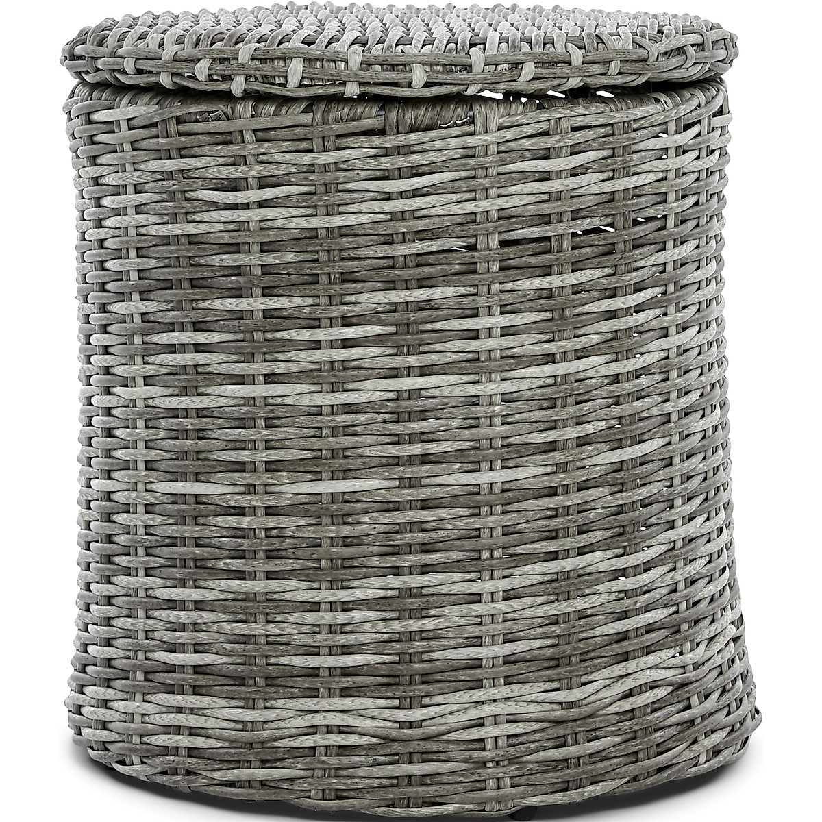 Elle Decor Vallauris Patio Outdoor Furniture Collection, Premium All Weather Wicker, Storage Side Table, Gray