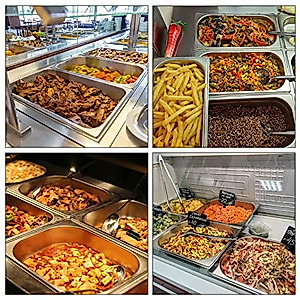 JAPCHET 3 PCS 1/2 Size x 2-1/2 Inch Steam Table Chafer Pans, Half Size Steam Table Pan, Stainless Steel Hotel Pan for Buffet, Restaurants, Catering