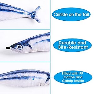 9 PCS Cat Fishing Pole Toy, Retractable Cat Feather Toys with Cat Wand Plush Fish Worm Feathers with Bells Catnip Interactive Cat Teaser Toys for Kitten Cat