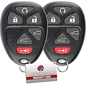 KeylessOption Keyless Entry Remote Control Car Key Fob Replacement for OUC60221, 15913427 (Pack of 2)