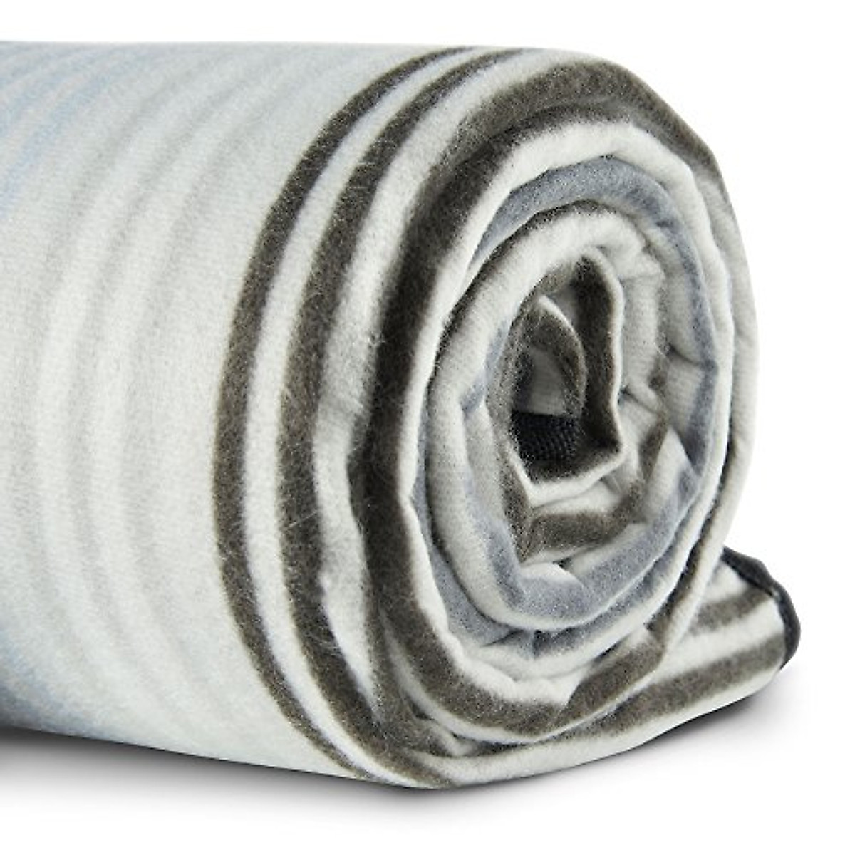 VonShef Picnic Blanket - Large 58" x 71" Soft Waterproof Folding Picnic Blanket for Outdoor Picnics, Beach, Camping - Gray Striped Pattern