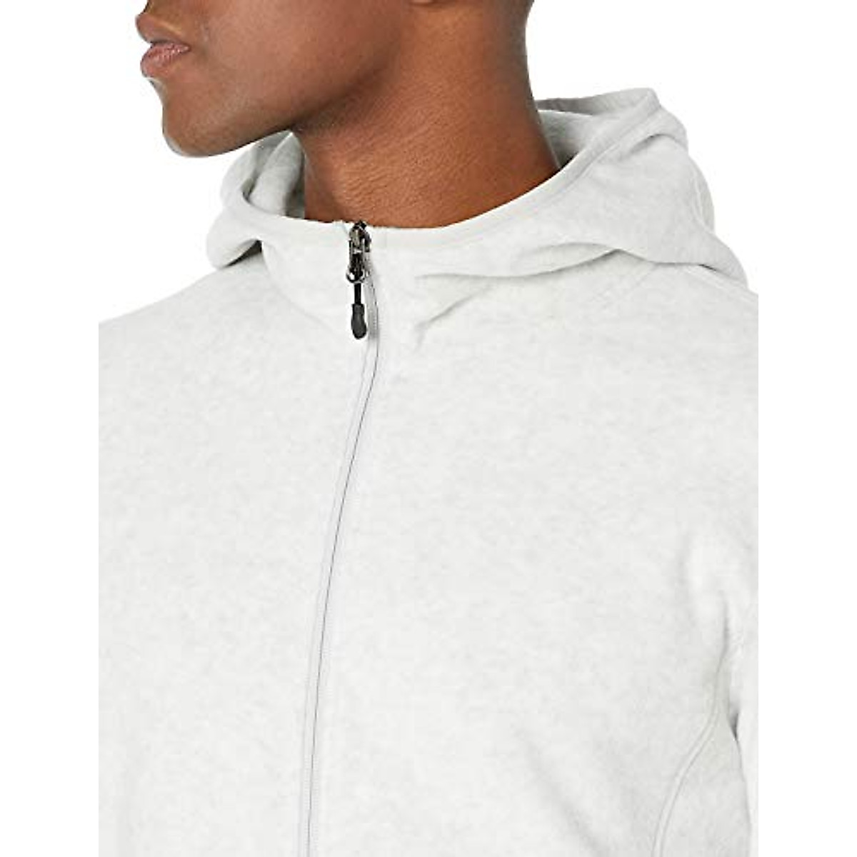 Amazon Essentials Men's Long-Sleeve Hooded Full-Zip Polar Fleece Jacket, Light Grey Heather, X-Large