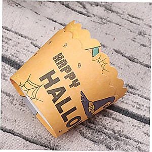 DOITOOL 100pcs Halloween Muffin Cups Mini Cakes Thickening Mousse Mini Cake Boxes Halloween Cupcake Decor Paper Cupcake Wrappers Halloween Cupcake Wrapper Cake Packing Cup Baking Cups Hard