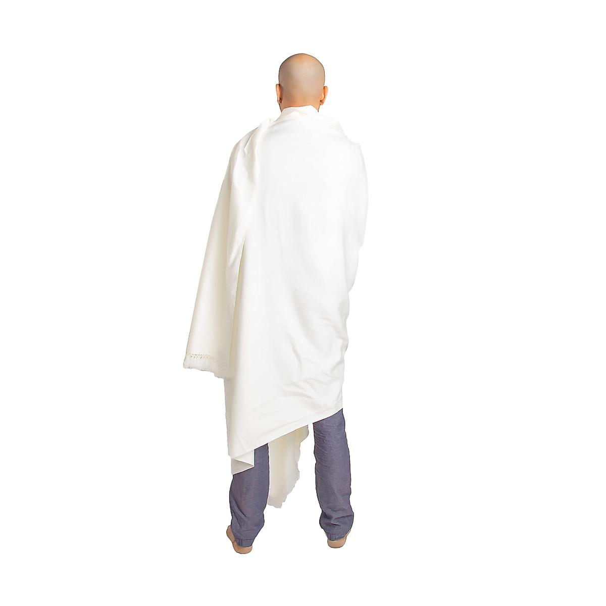 Om Shanti Crafts Meditation Shawl or Meditation Blanket, Shawl/Wrap, Oversize Scarf/Stole. Large. Unisex. (White)