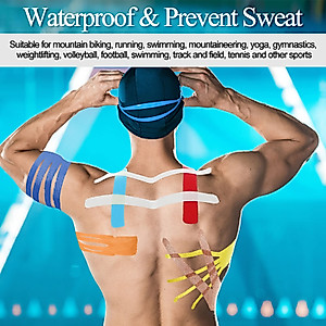 20 Rolls Kinesiology Recovery Tape 2 Inch x 16 ft Cotton Elastic Athletic Tape Breathable Muscle Pain Relief Tape Kinesiology Waterproof Tapes for Gym Fitness Running Tennis Swimming (Multicolor)