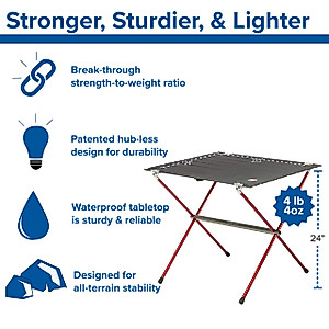 Big Agnes Woodchuck & Soul Kitchen Tables - Ultralight, Hard-Top Tables for Camping and Backpacking, Soul Kitchen Table (Asphalt)