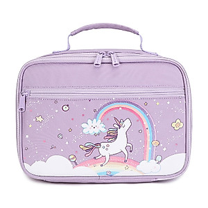 Abshoo Cute Kids Backpack For Girls Kindergarten Elementary Unicorn School Backpacks Set with Lunch Box (Unicorn Purple)