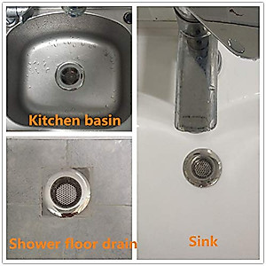 Shower Drain(4 Pack), Bathtub Drain Cover, Sink Tub Drain Stopper, Sink Strainer for Kitchen and Bathroom, Hair Stopper for Bathtub Drain Cover Size from 1.5'' to 4.45''. (Silver-Round Hole)