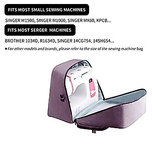 WITSTEP Sewing Machine Case Compatible with Singer/KPCB Mini Sewing Machine and Accessories, Portable Travel Tote Bag with Removable Bottom Pad, Adjustable Shoulder Strap & Multiple Pockets