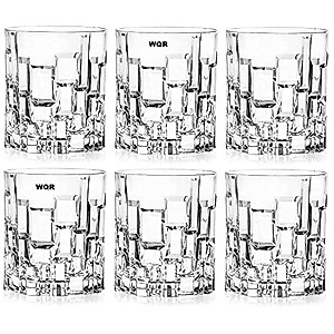 Farielyn-X Crystal Whiskey Glasses, Set of 6 Scotch Glasses, Tumblers for Drinking Bourbon, Scotch, Cocktail, Cognac, Irish Whisky, Large 10oz Premium Crystal Glass Tasting Cups for Men & Wo
