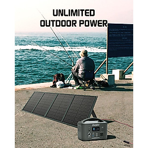 Energizer Portable Power Station 626 Watt-Hours with POWERWIN 110W Solar Panel for Outdoors Camping and Emergency Use, Solar Generator with 600-Watt (Peak 1000W) AC Outlet, 60-Watt PD Fast Charging