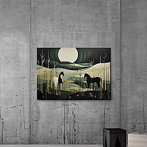Majestic Black Stallion Galloping In The Clouds, Black Horse On Salt Flats, Canvas Print, Black Horse Print, Black Horse Wall Art